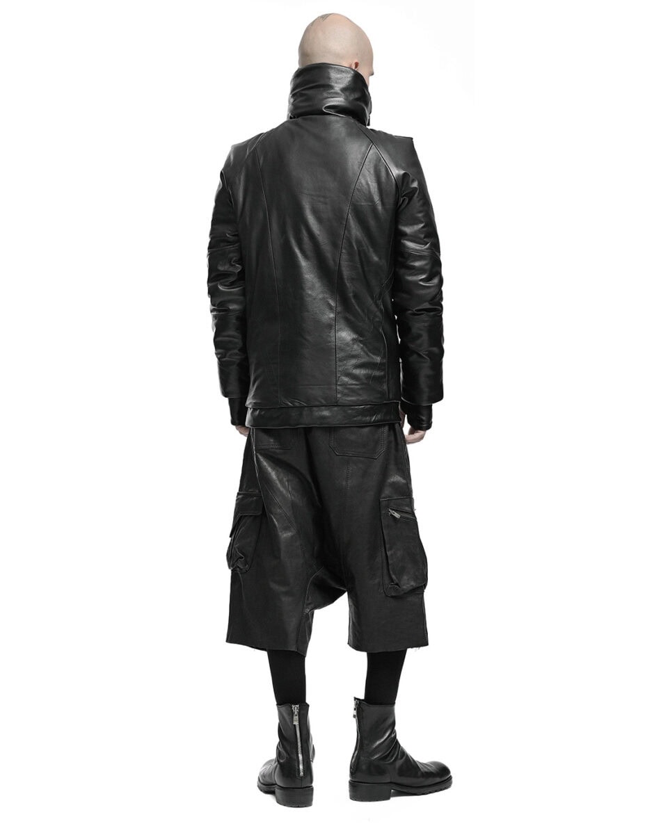 MINOAR.COM | The Leather Diagonal Zip Winter Jacket