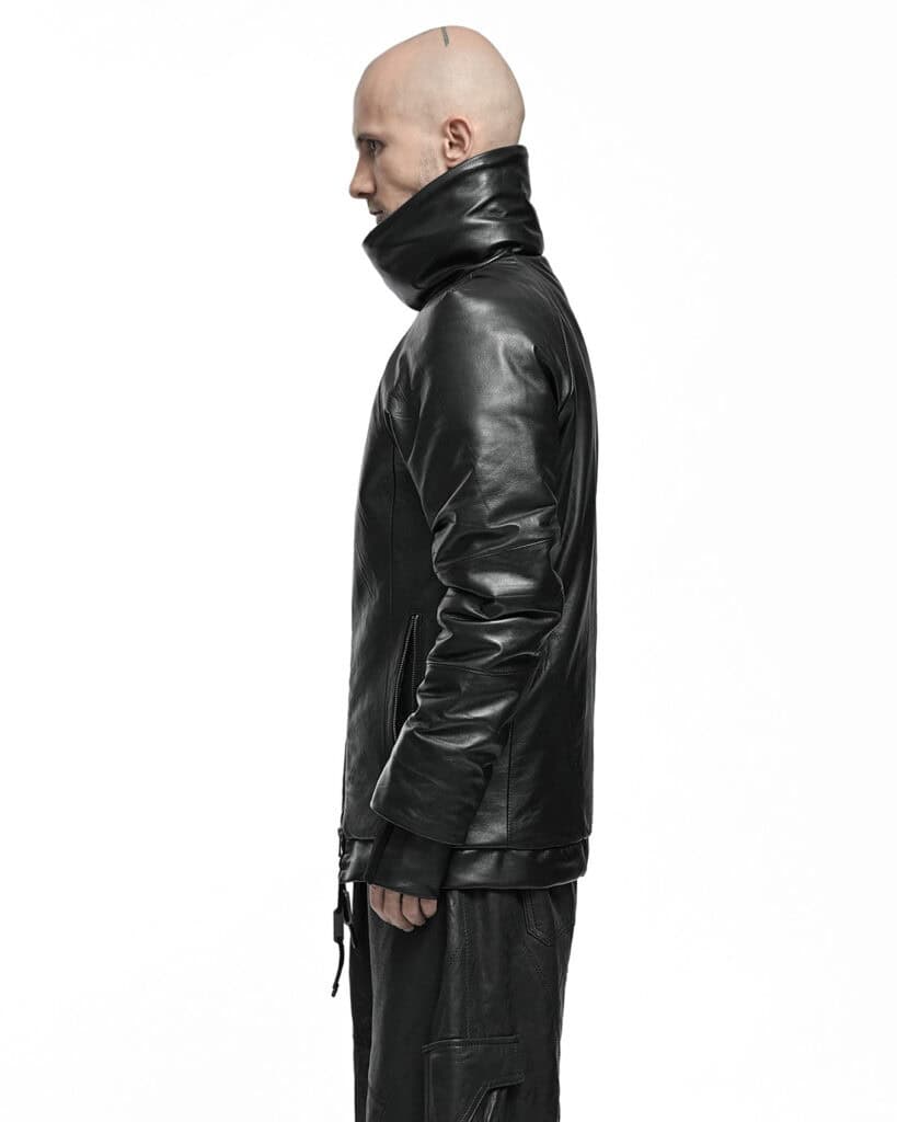 MINOAR.COM | The Leather Diagonal Zip Winter Jacket