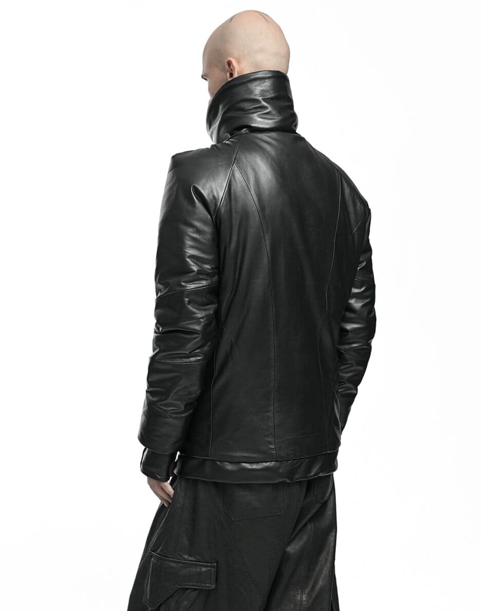 The Leather Diagonal Zip Winter Jacket - MINOAR.COM
