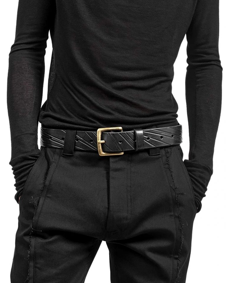 MINOAR.COM | Linear Scar Brass Buckle Belt