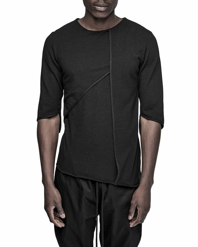 MINOAR.COM | DRAPED LAYERS LONG SLEEVE T-SHIRT