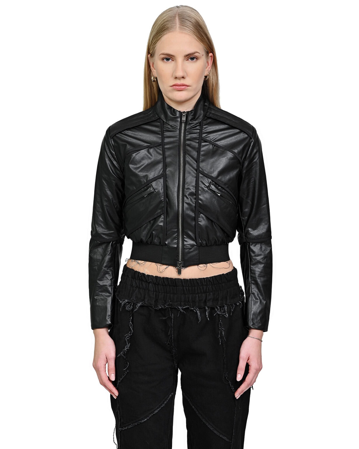 MINOAR.COM | Contrast Scar-Stitch Segment Top