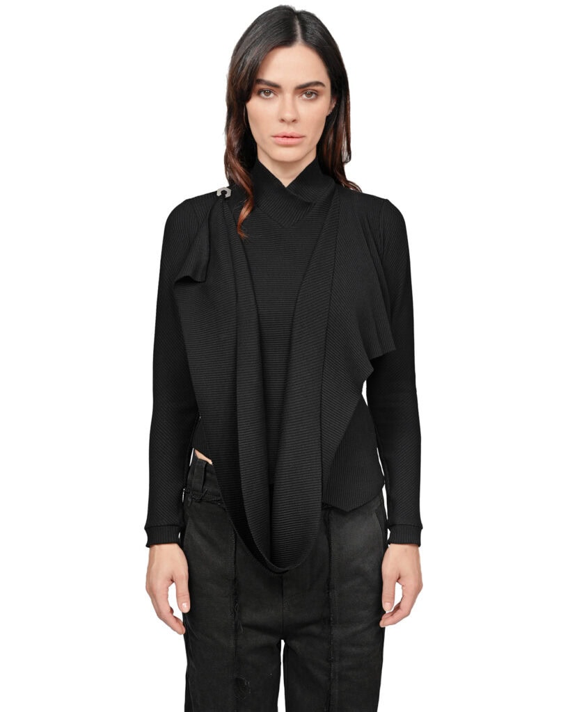 MINOAR.COM | DRAPED LAYERS LONG SLEEVE T-SHIRT